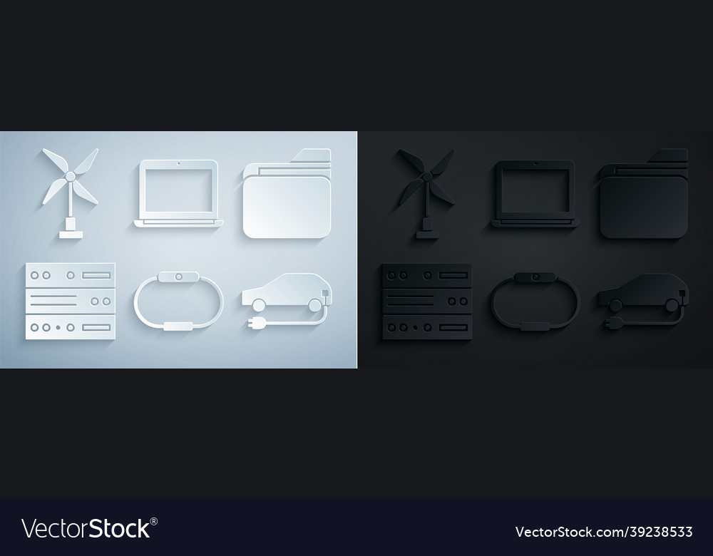 Set smartwatch document folder server data web Vector Image Set smartwatch document folder server data web Vector Image