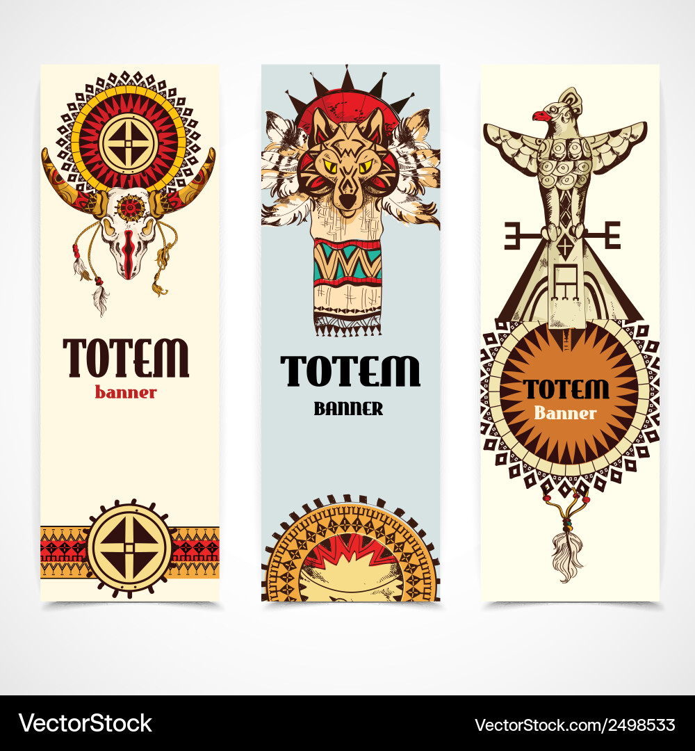Tribal banners vertical Royalty Free Vector Image