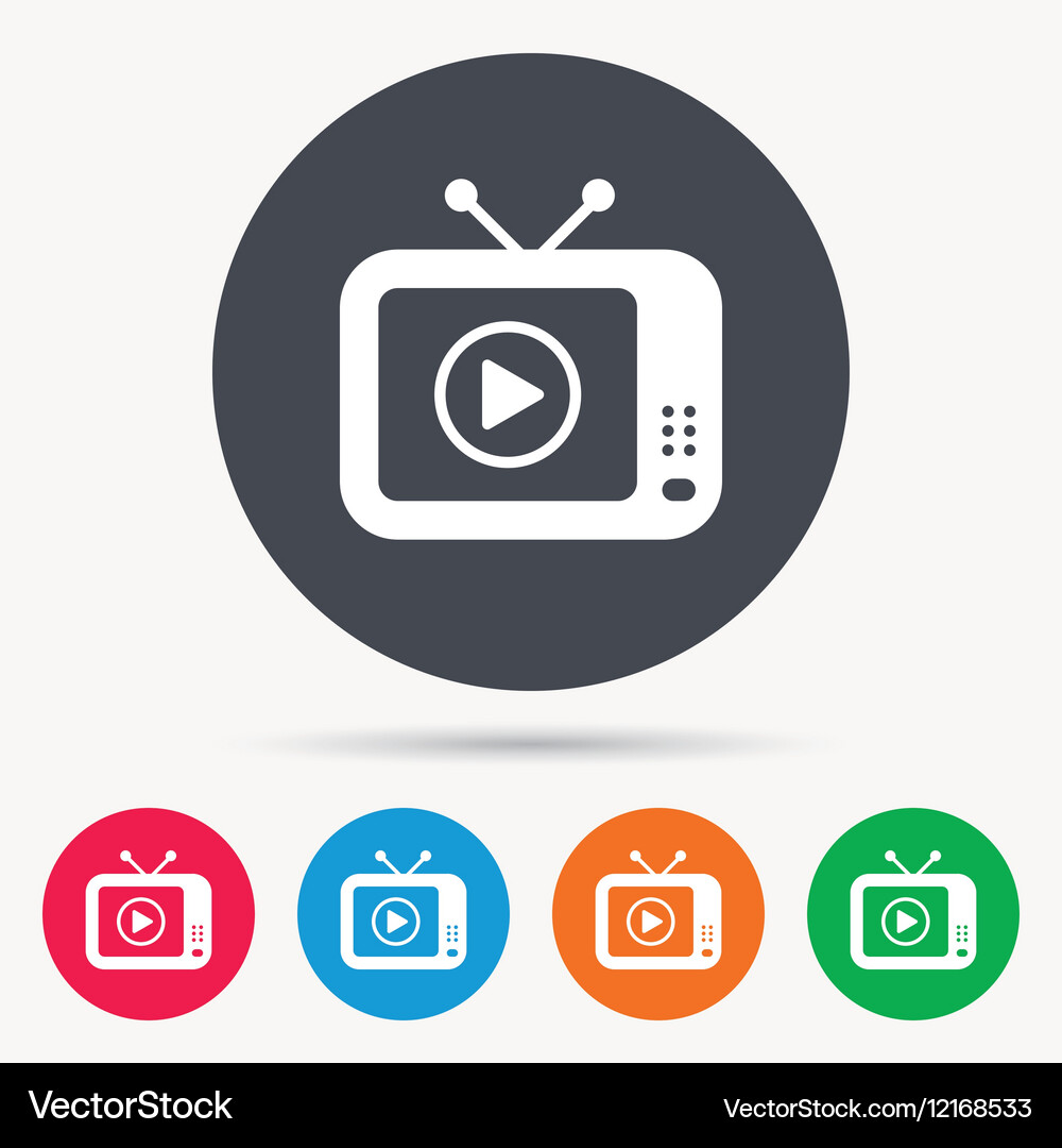 Tv icon retro television sign Royalty Free Vector Image