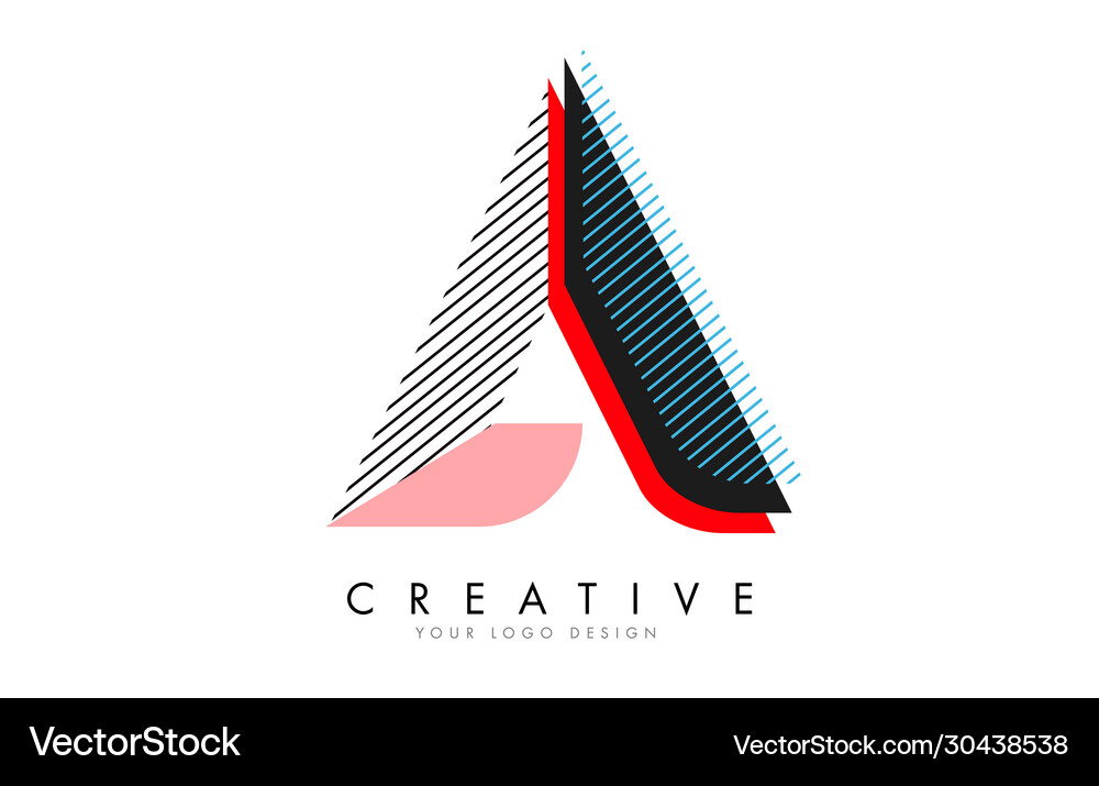 A letter logo with an abstract pop art design Vector Image