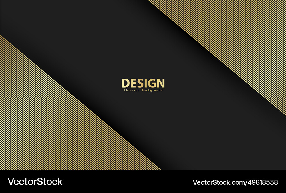 Black abstract premium background with golden Vector Image