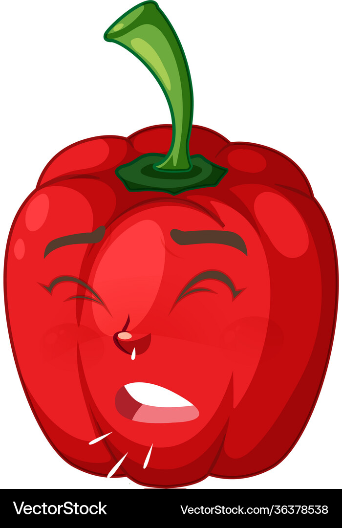 Capsicum cartoon character with facial expression Vector Image