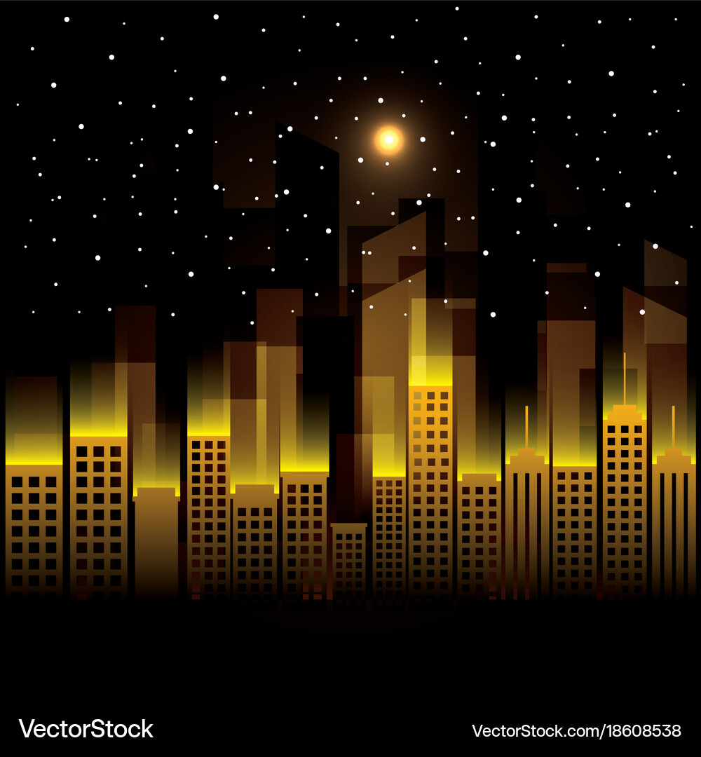 City scene at night Royalty Free Vector Image - VectorStock