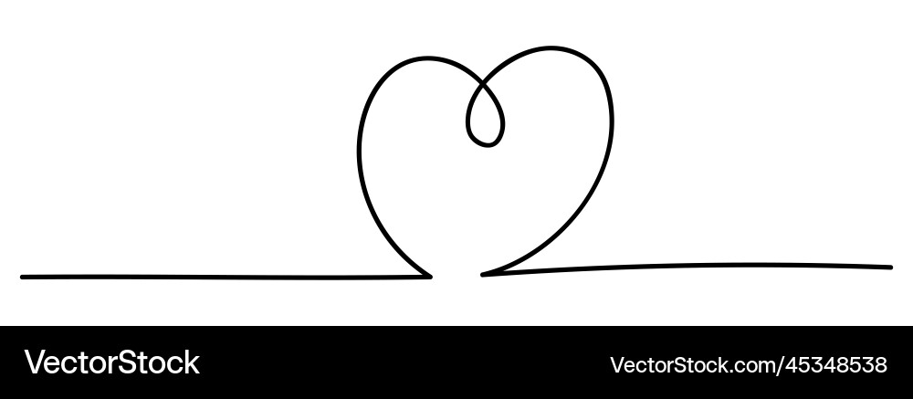 Continuous line drawing of heart Royalty Free Vector Image