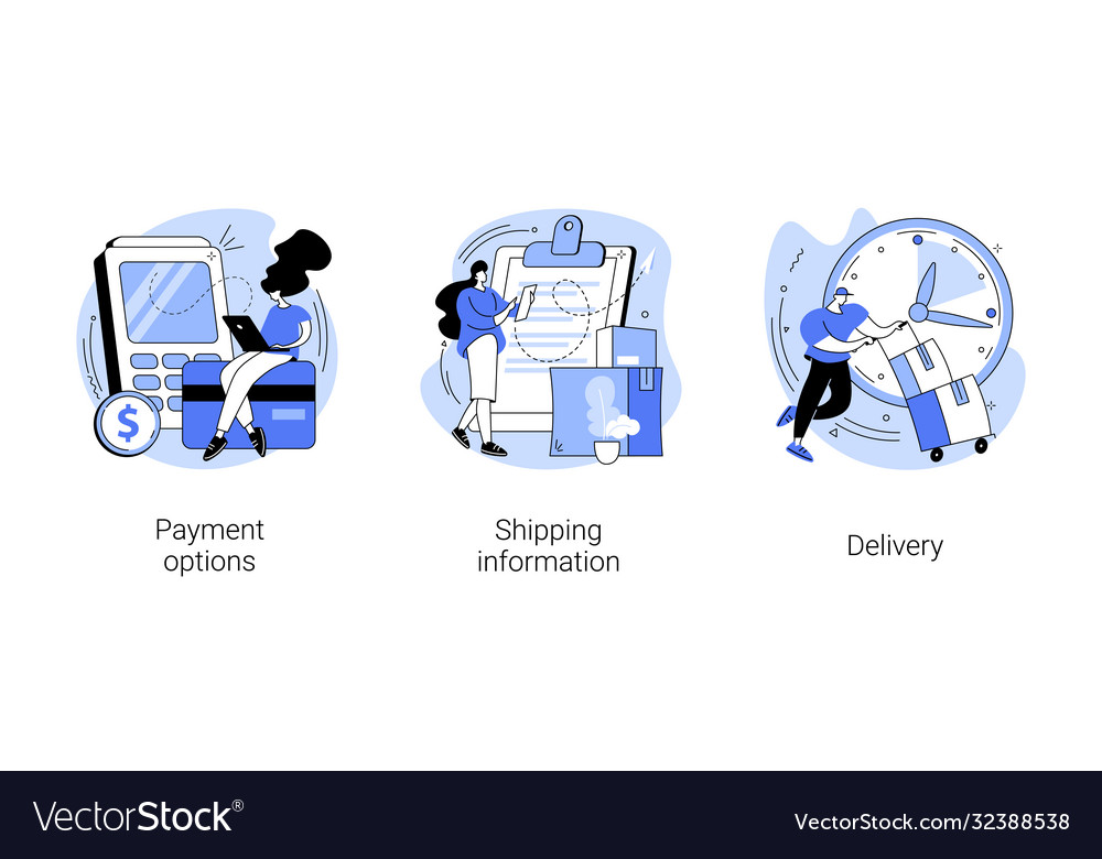 E-commerce website order processing abstract Vector Image