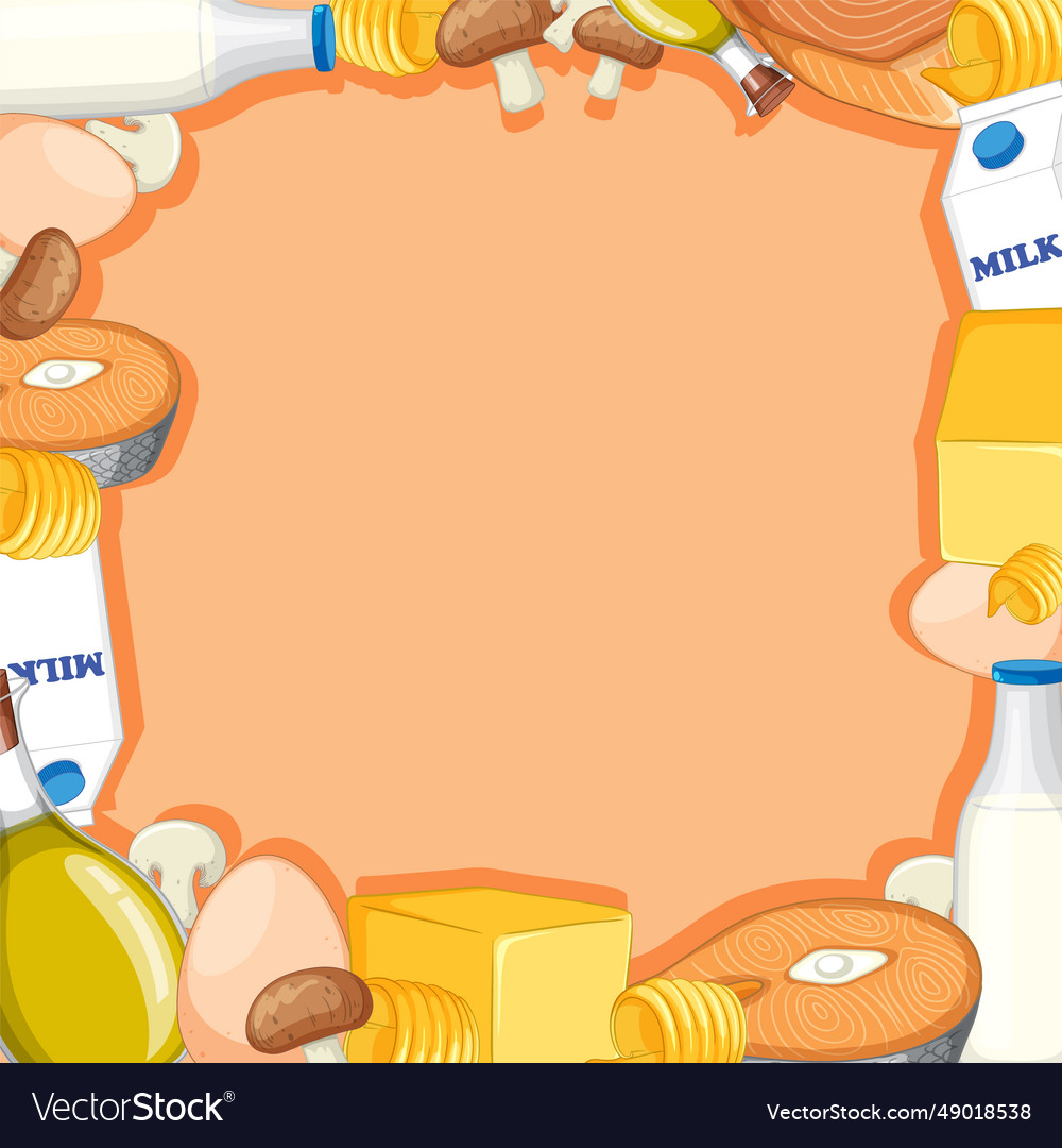 Food-themed a-frame border template for Royalty Free Vector