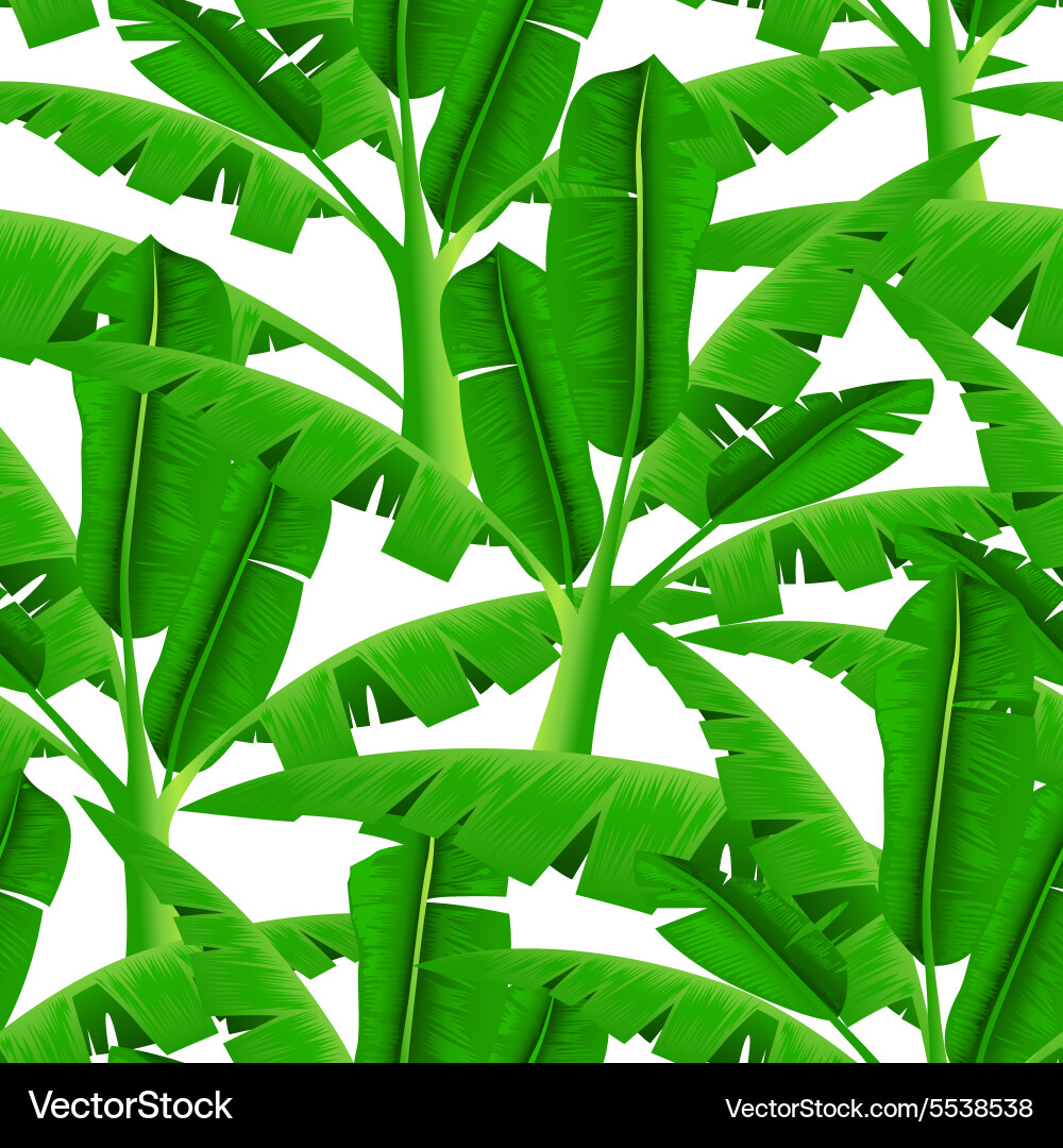 Green tropical palm trees in a seamless pattern on