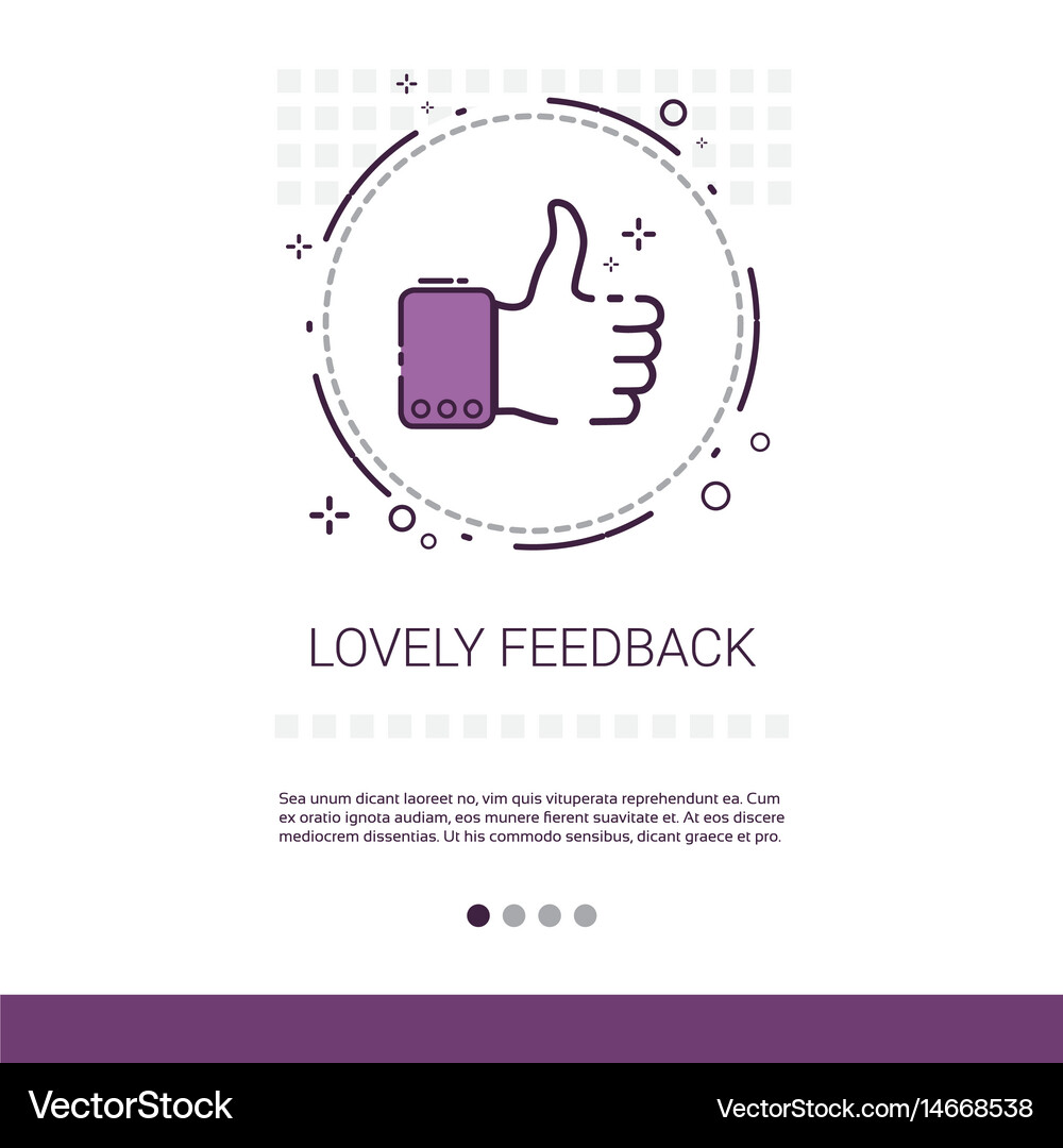 Lovely feedback thumb up like banner with copy Vector Image