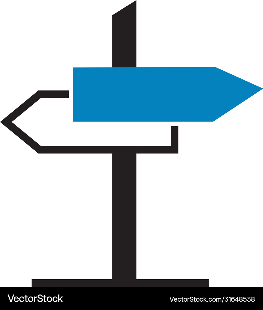 Road sign signpost icon Royalty Free Vector Image