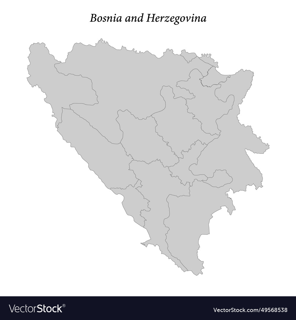 Simple flat map of bosnia and herzegovina Vector Image
