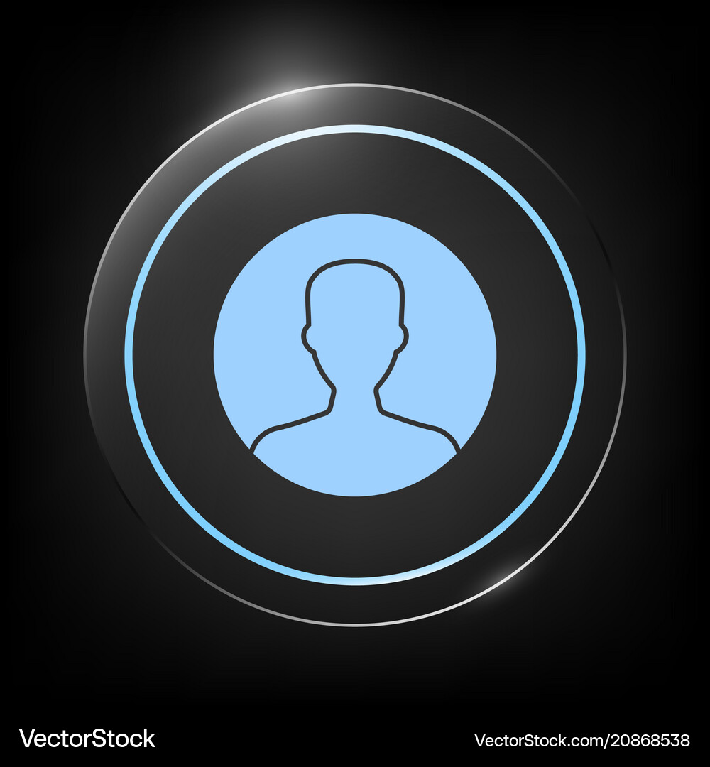 Symbol of user icon in circle profile Royalty Free Vector