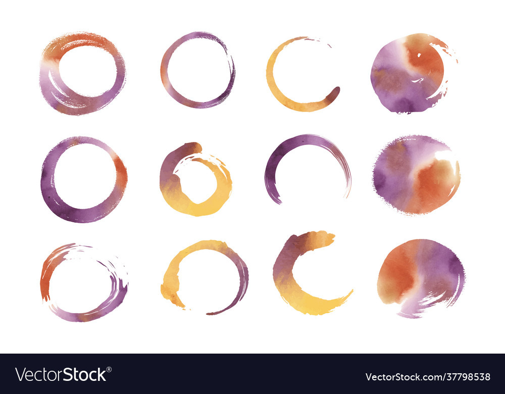 Watercolor geometric shapes set Royalty Free Vector Image