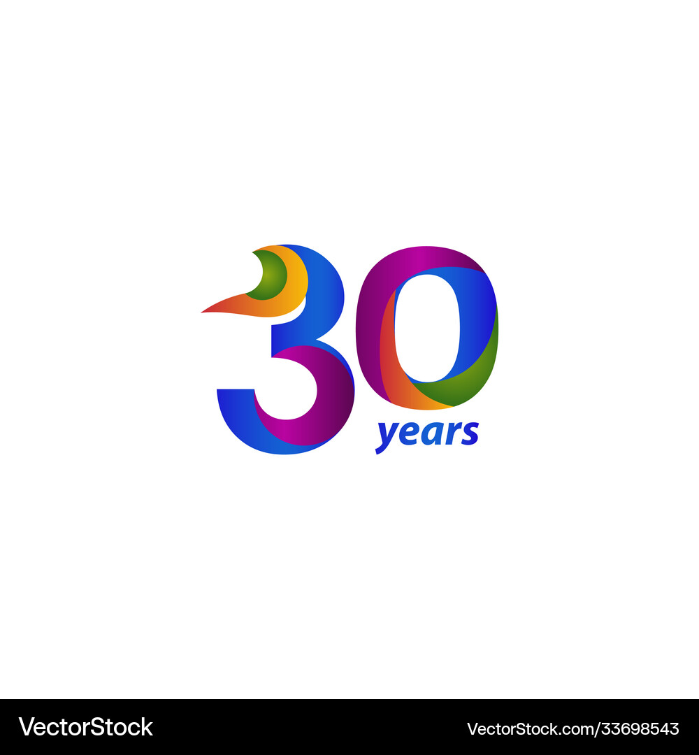 30 years anniversary celebration elegant blue Vector Image