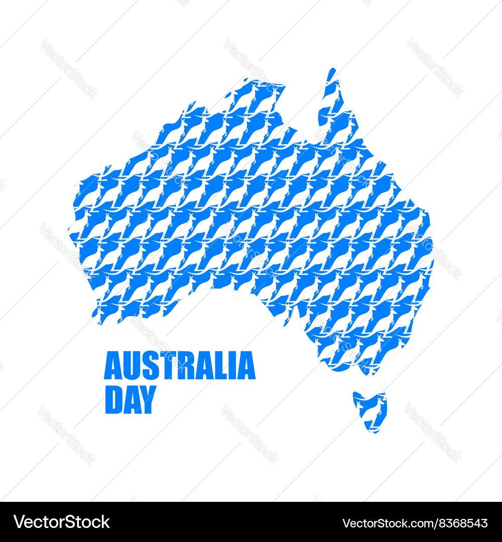 Australia day map of from kangaroo Royalty Free Vector Image