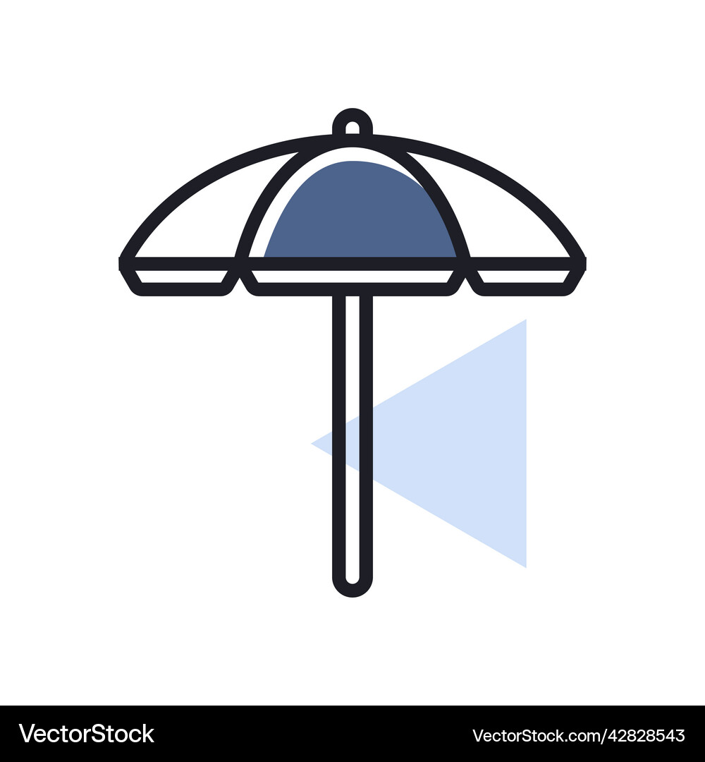 Beach parasol isolated icon summer sign graph Vector Image