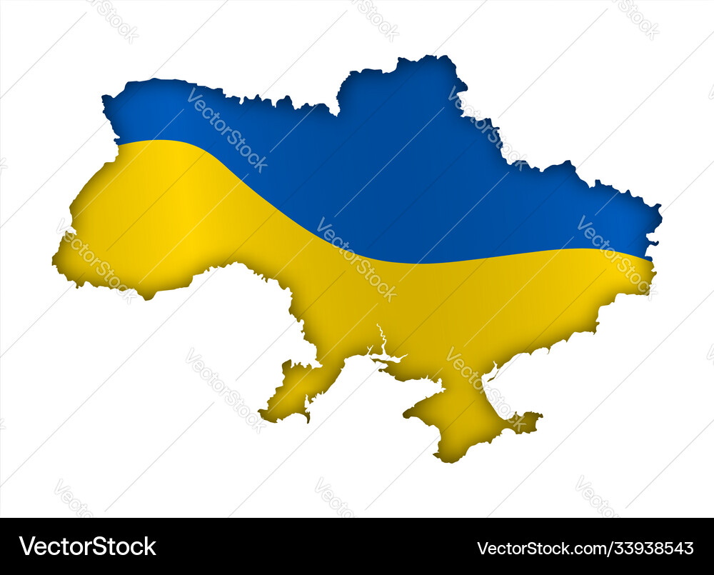 Borders ukraine in colors national Royalty Free Vector Image