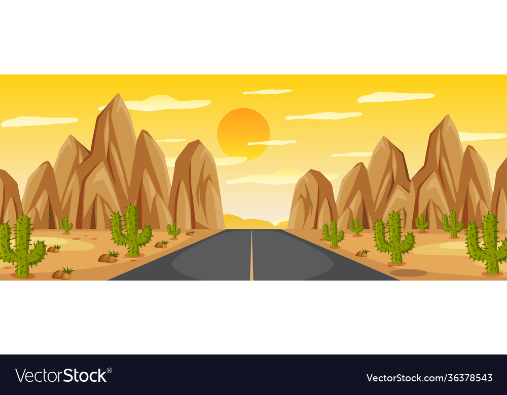 Desert Highway Sunset