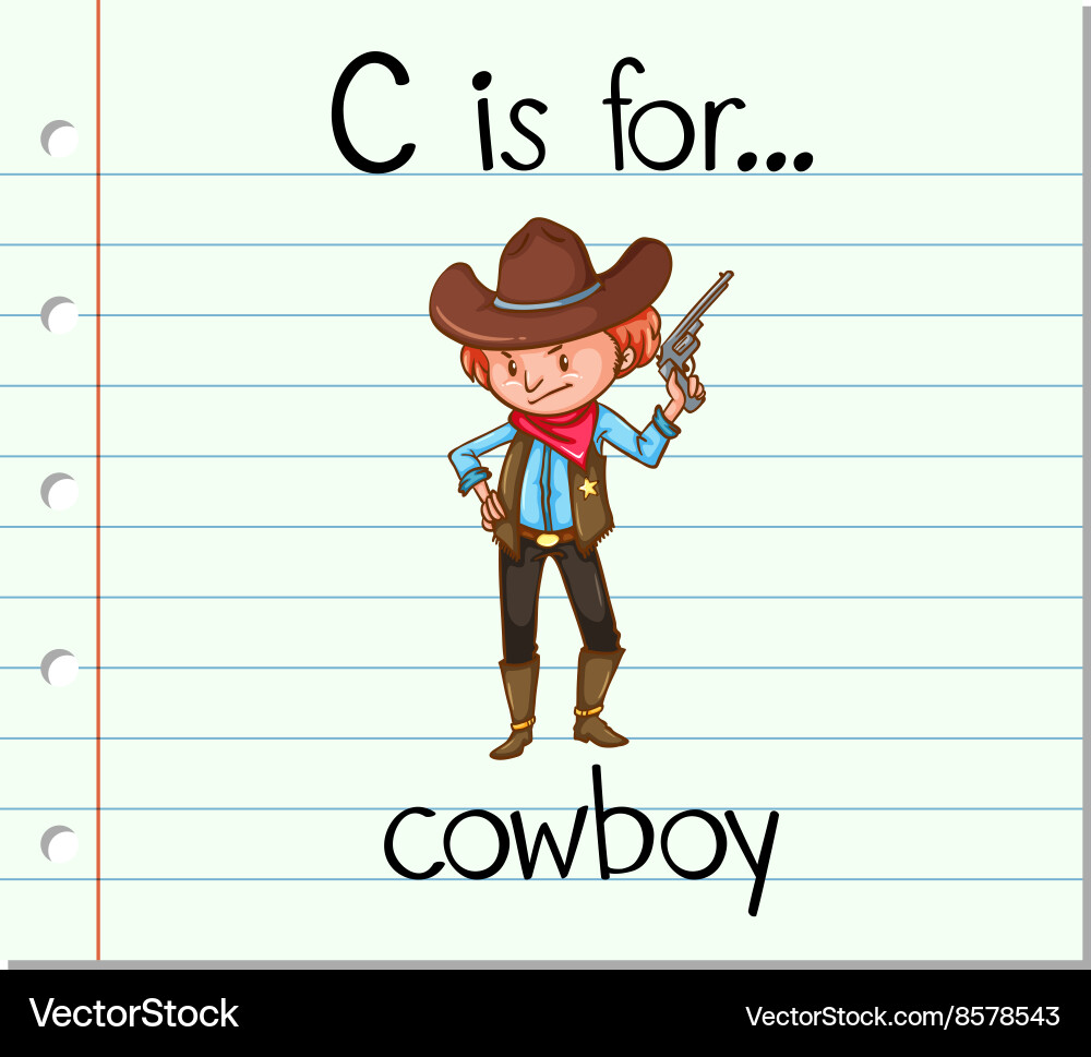 Flashcard letter c is for cowboy Royalty Free Vector Image