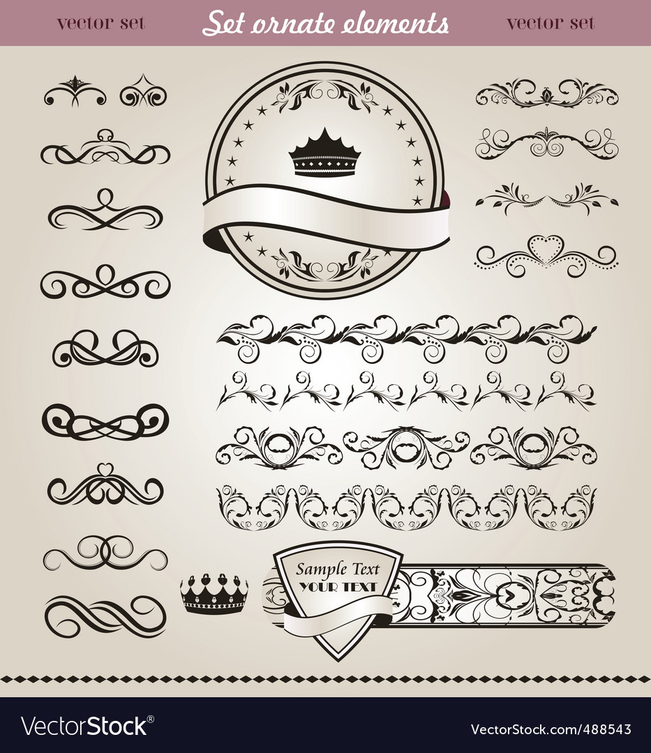 Floral design elements Royalty Free Vector Image