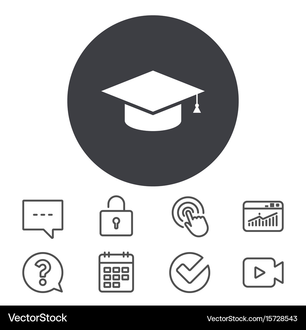 Graduation cap sign icon education symbol Vector Image