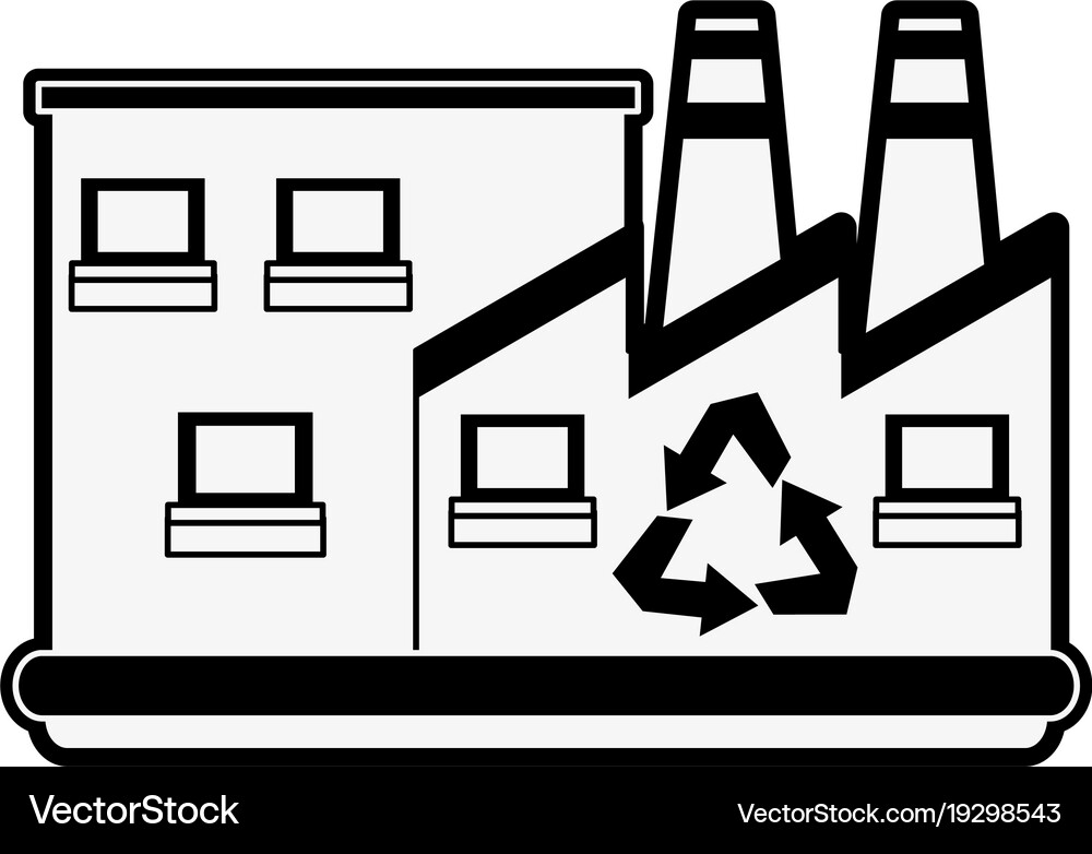 Green factory symbol Royalty Free Vector Image