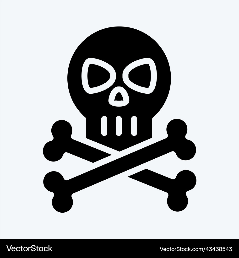 Icon skull suitable for halloween symbol glyph Vector Image