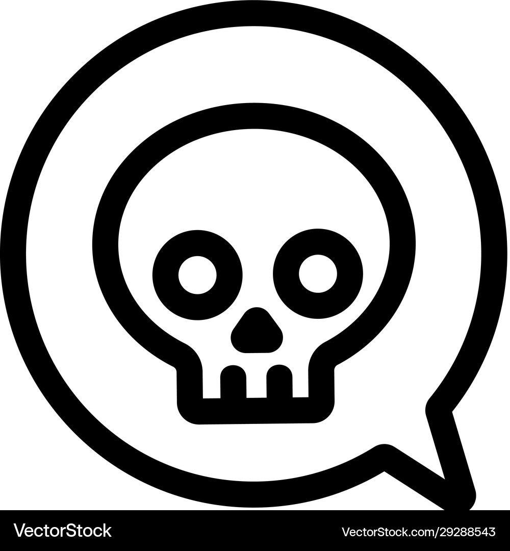 Message death icon isolated contour symbol Vector Image