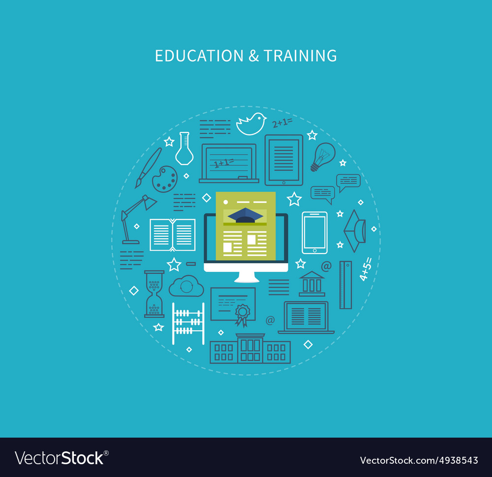Online education and courses Royalty Free Vector Image