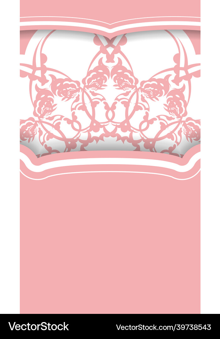 Pink color banner template with abstract white Vector Image