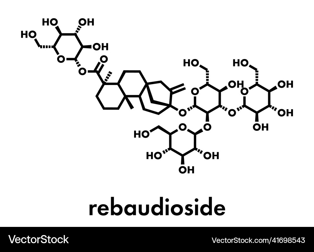 Rebaudioside a molecule one of the main steviol Vector Image