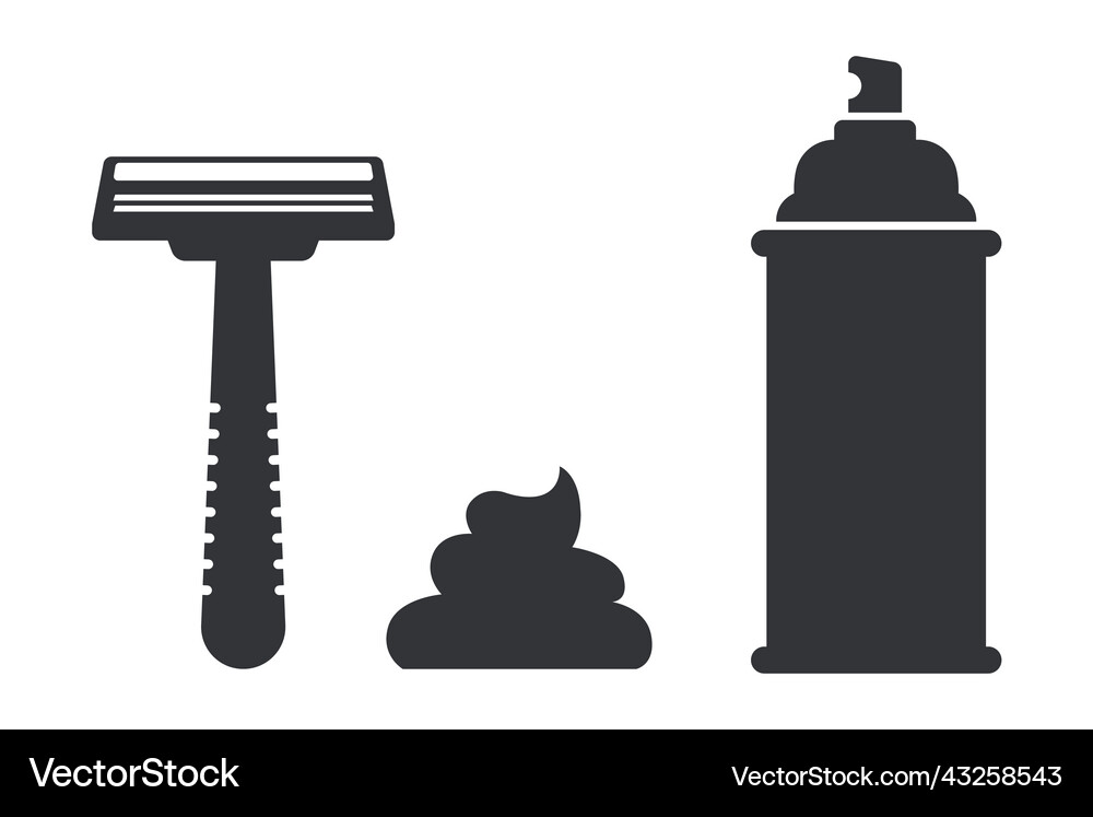 Shaving accessories icon razor and foam Royalty Free Vector