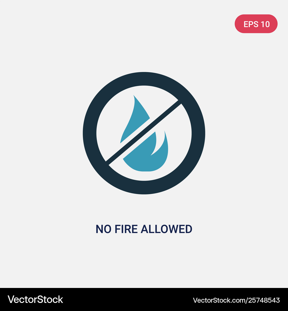 Two color no fire allowed icon from signs concept Vector Image