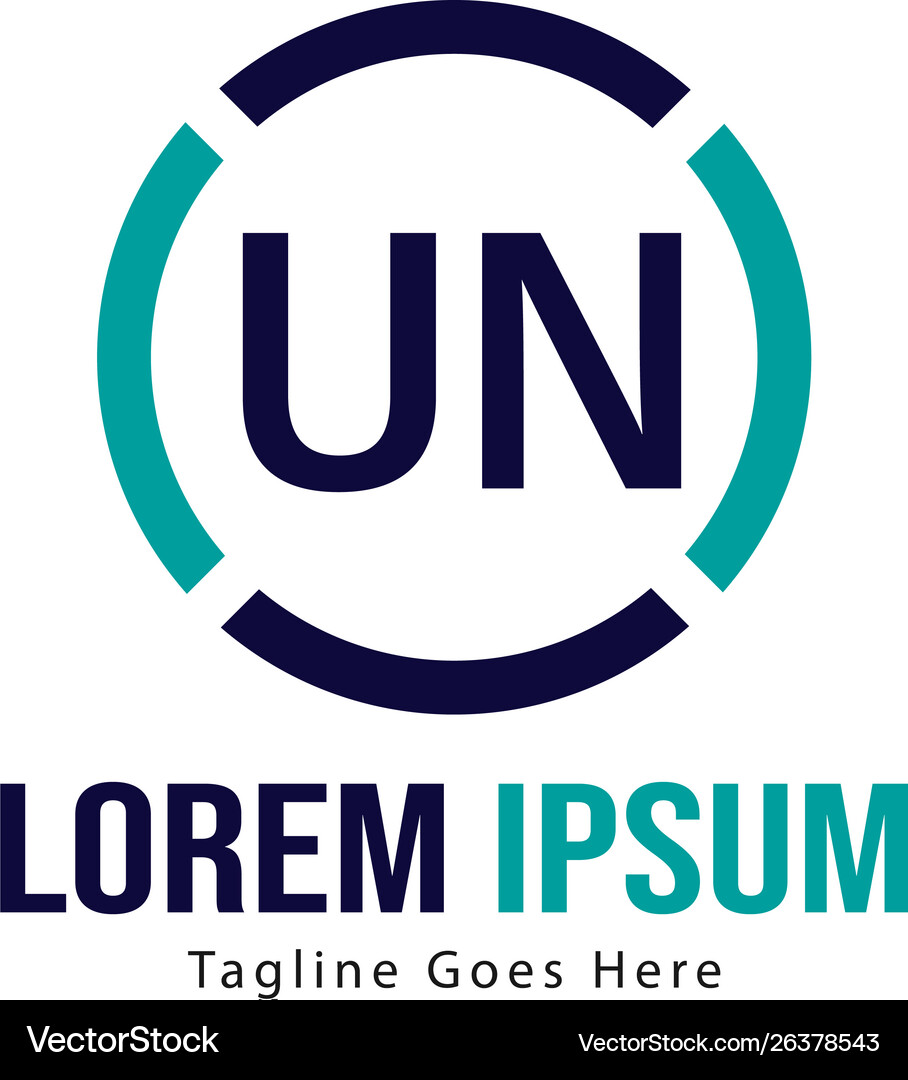 Un letter logo design creative modern letters Vector Image
