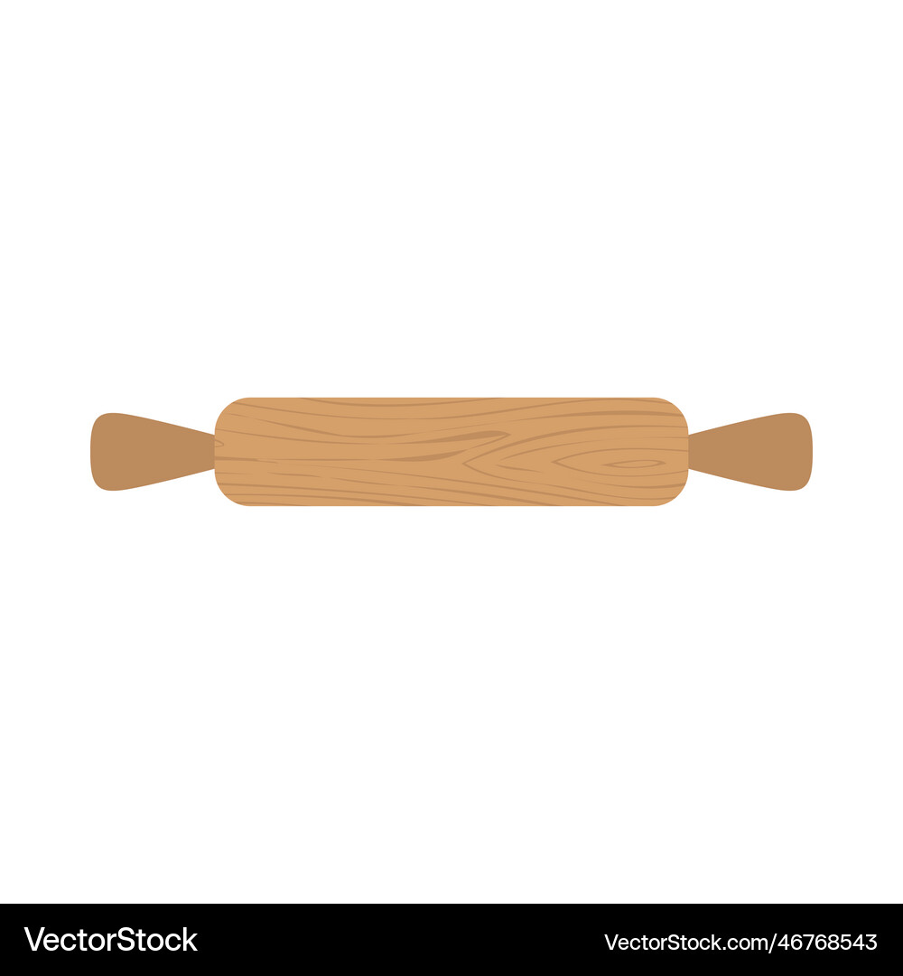 Wooden rolling pin cartoon Royalty Free Vector Image