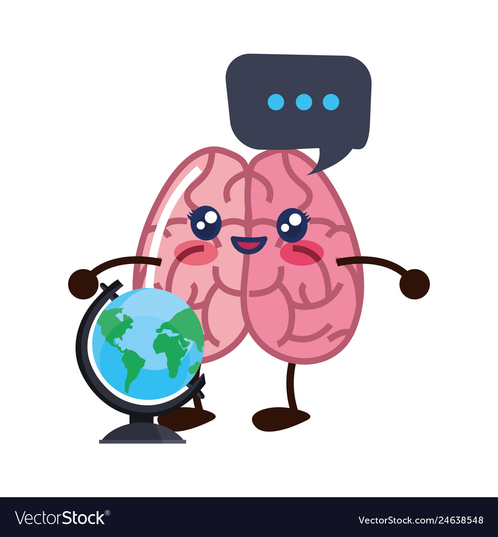Brain cartoon creativity Royalty Free Vector Image