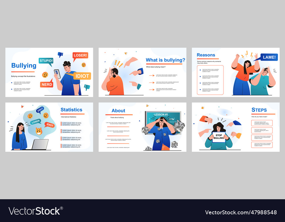 Bullying concept for presentation slide template Vector Image