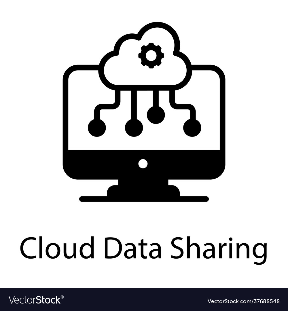 Cloud data sharing Royalty Free Vector Image - VectorStock