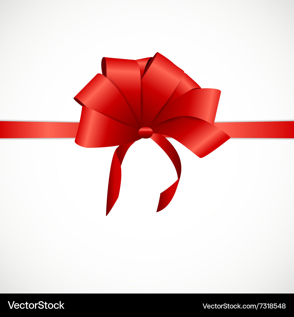 Gift card set with red ribbon and bow Royalty Free Vector