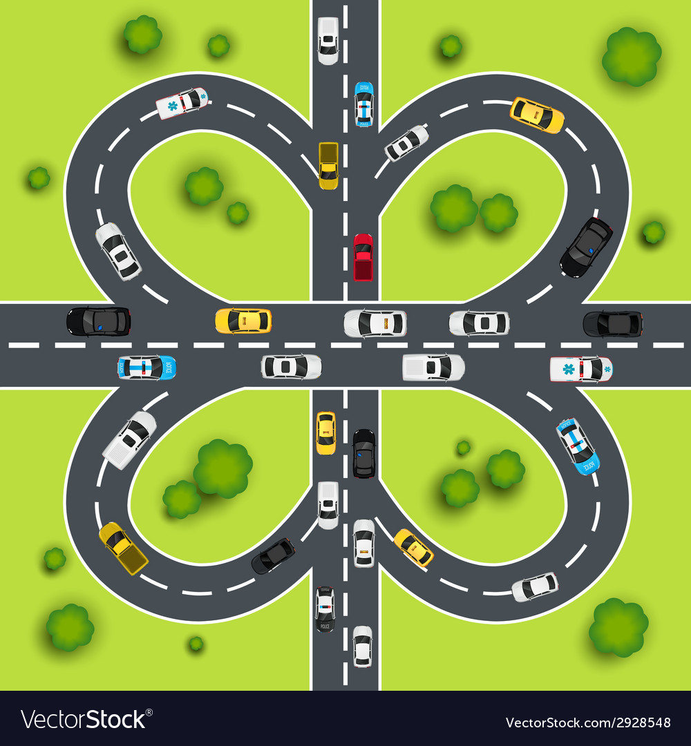 Highway traffic Royalty Free Vector Image - VectorStock