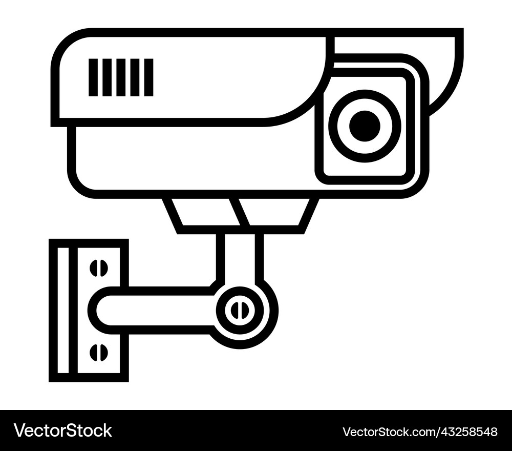 Linear icon of a video surveillance camera Vector Image