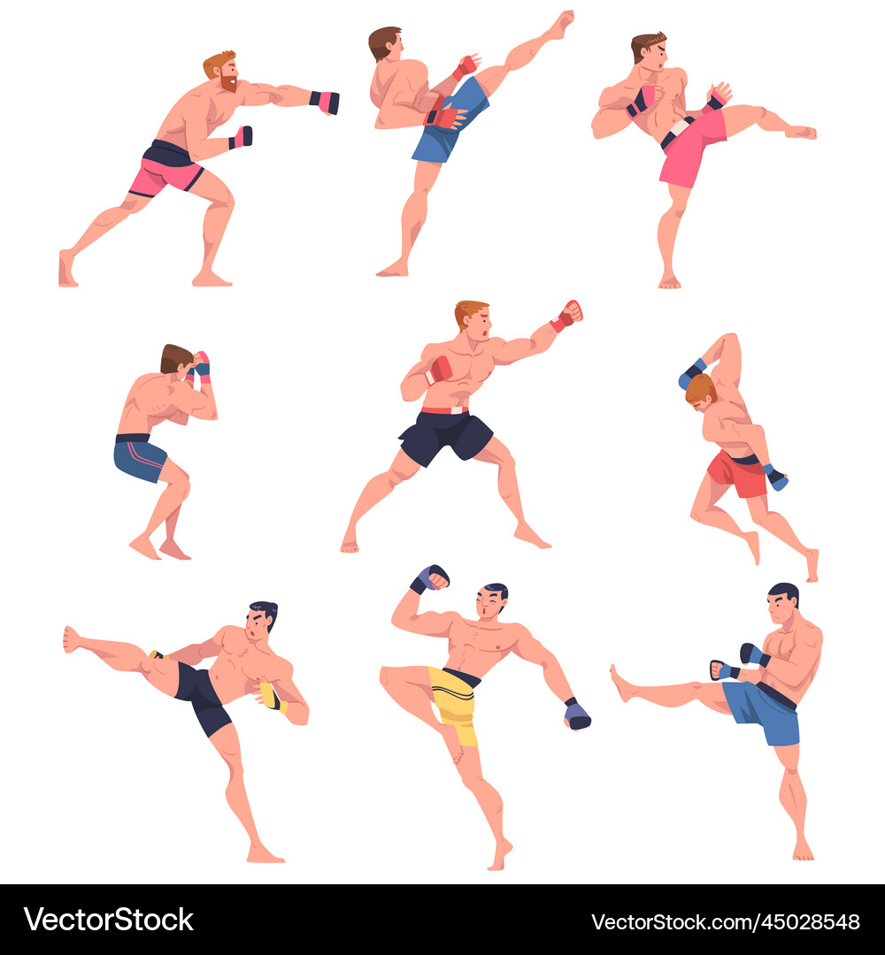 Mixed martial arts with man fighter in boxing Vector Image