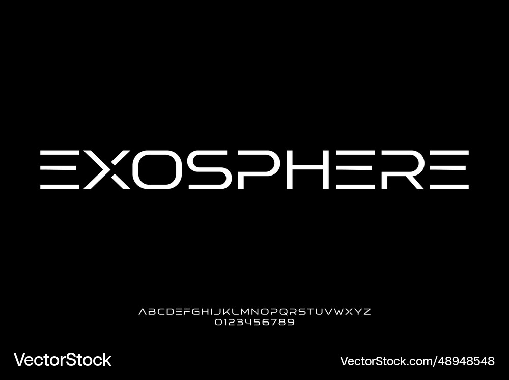 Modern sleek futuristic alphabet display font Vector Image