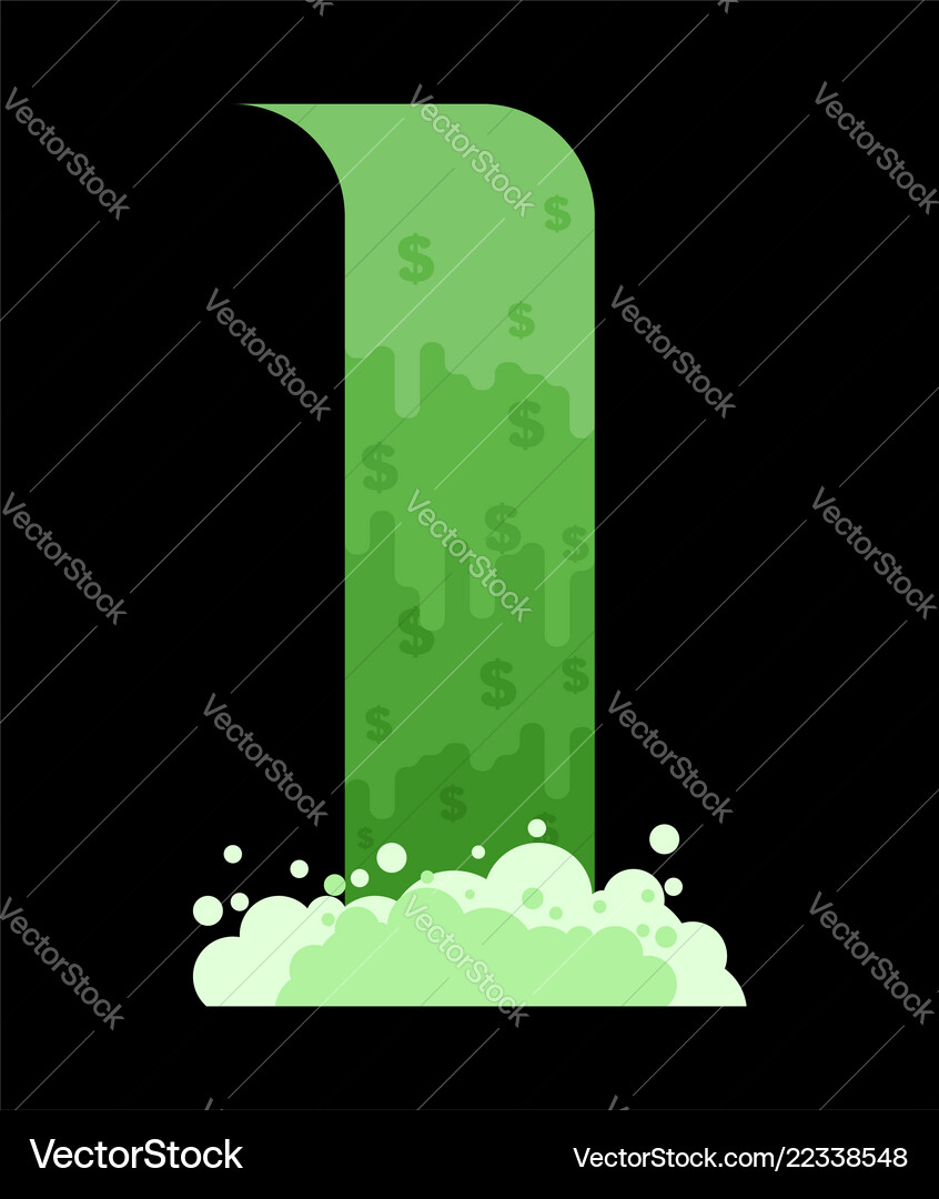 Money waterfall river cash flow dollars Royalty Free Vector