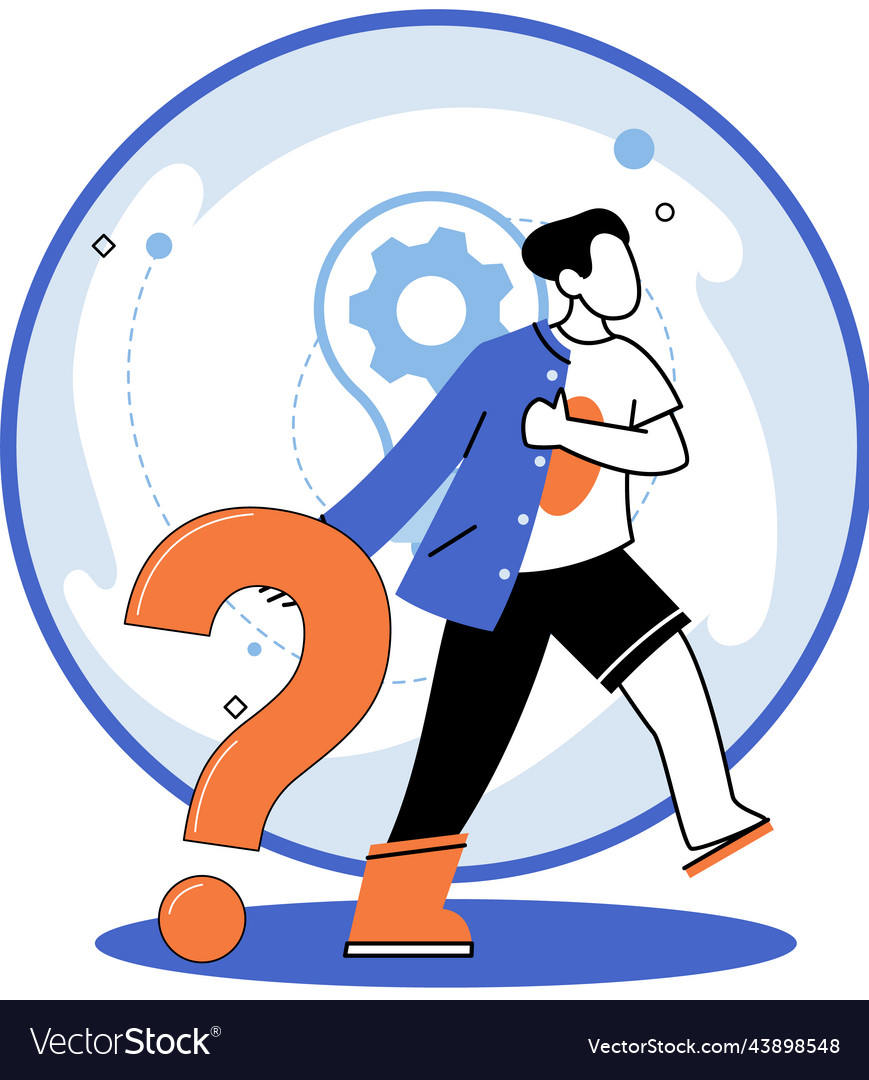 Question mark why sign problem and solution Vector Image