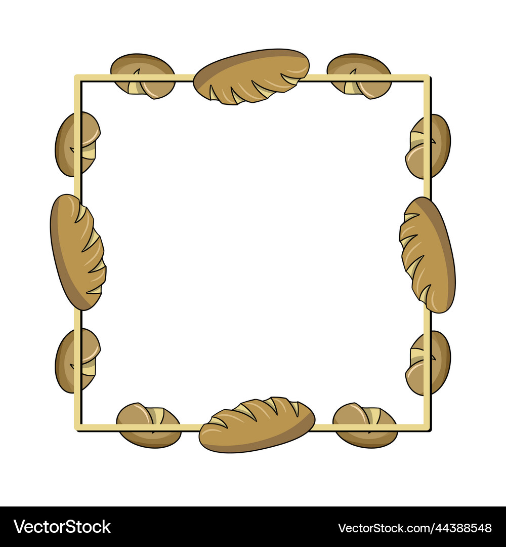Square frame delicious loaf of white bread Vector Image