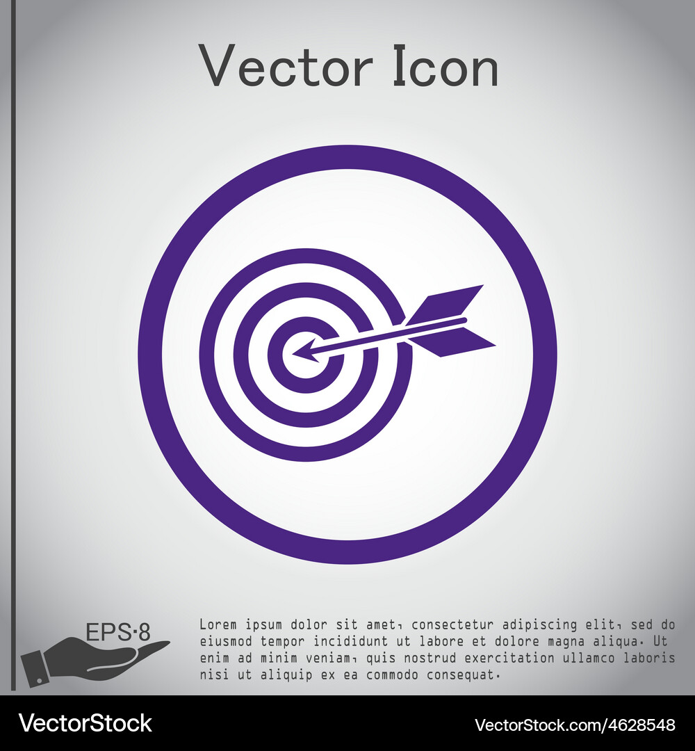 Target symbol sporty character hit the Royalty Free Vector