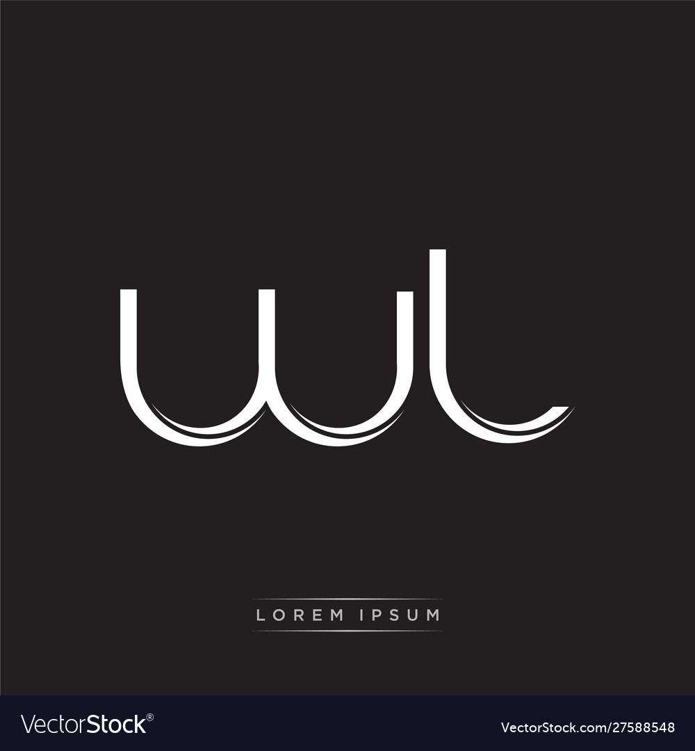 Wl initial letter split lowercase logo modern Vector Image