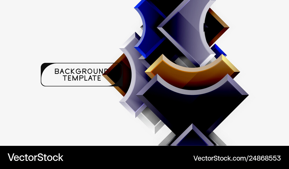 3d futuristic shapes abstract background Vector Image