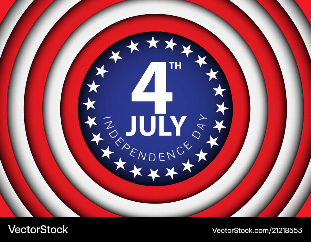 4th july independence day usa circle Royalty Free Vector