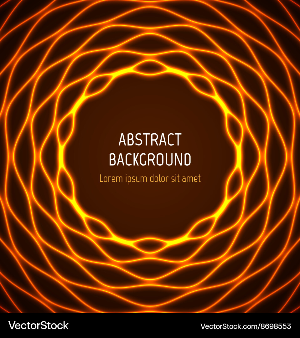 Abstract orange circle wavy border background Vector Image